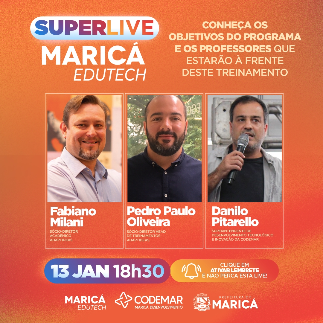 Aulas do Programa Maricá Edutech terão início na próxima semana - Prefeitura de Maricá